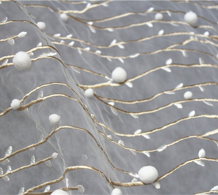 Fashion Embroidery Mesh Fabric3d Lace Dress Fabricfabric for | Etsy