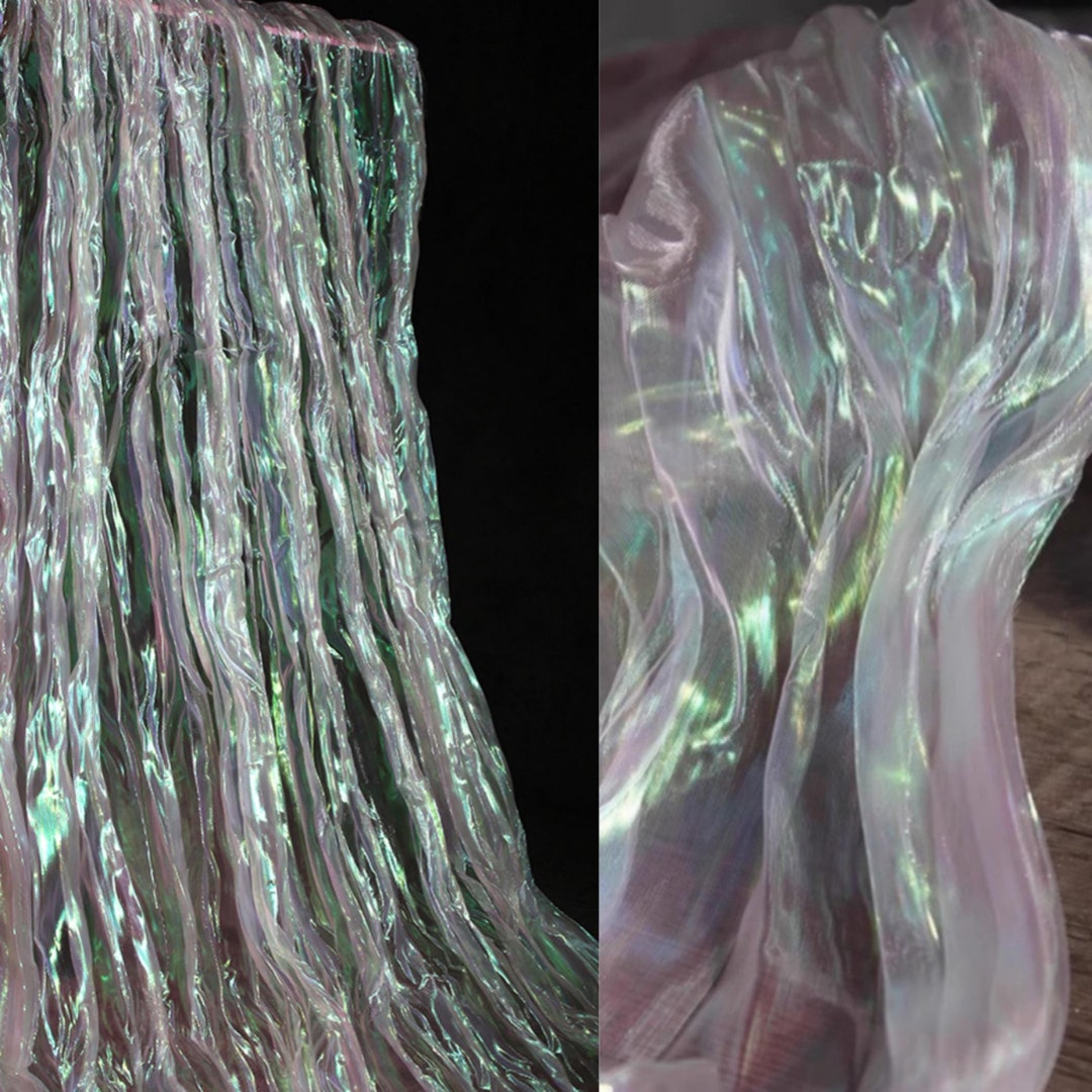 Pink Organza Fabric,reflective Wrinkle Fabric,sheer Tulle Fabric for ...