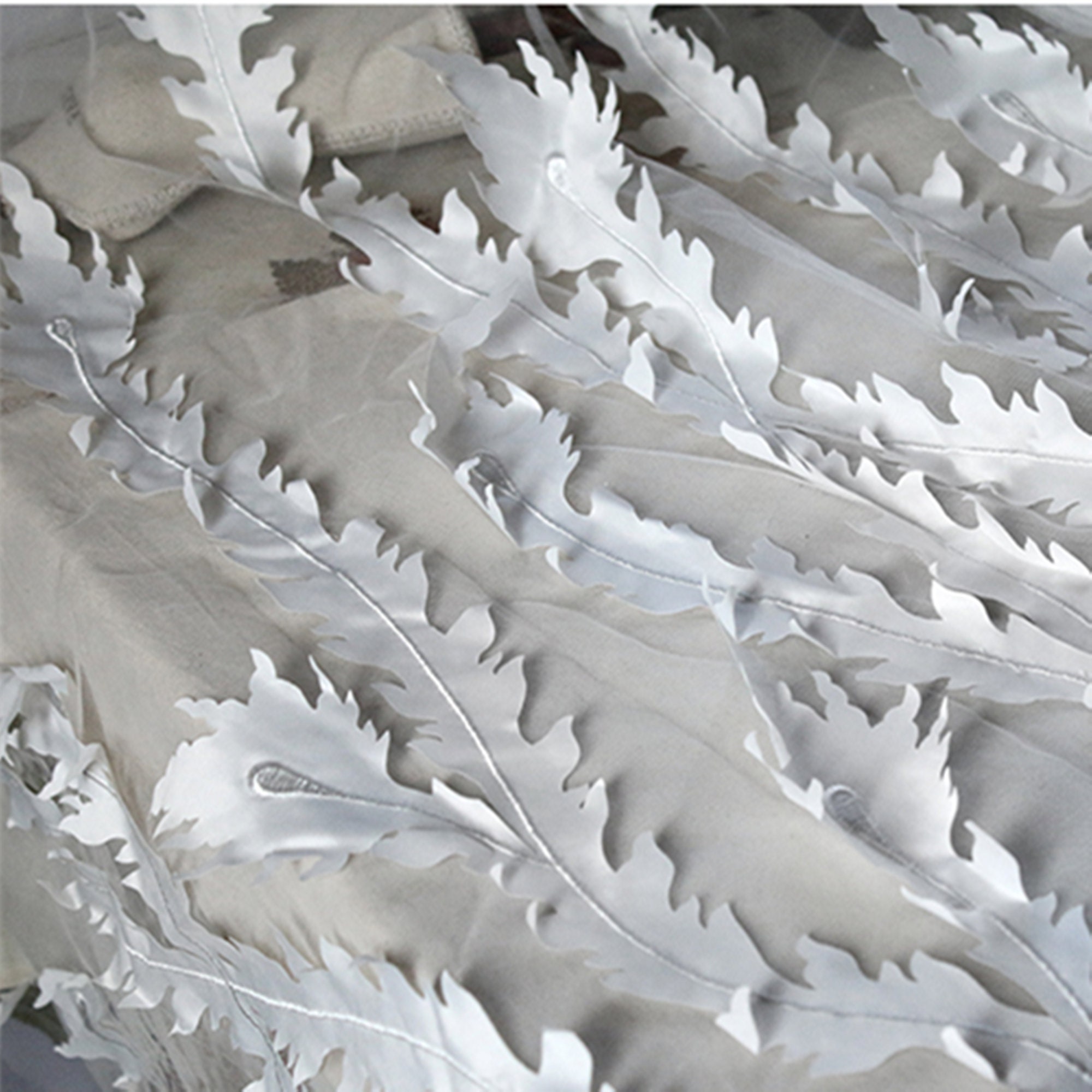 White/black Mesh Lace Fabric3d Feather Embroidered Lacesoft - Etsy