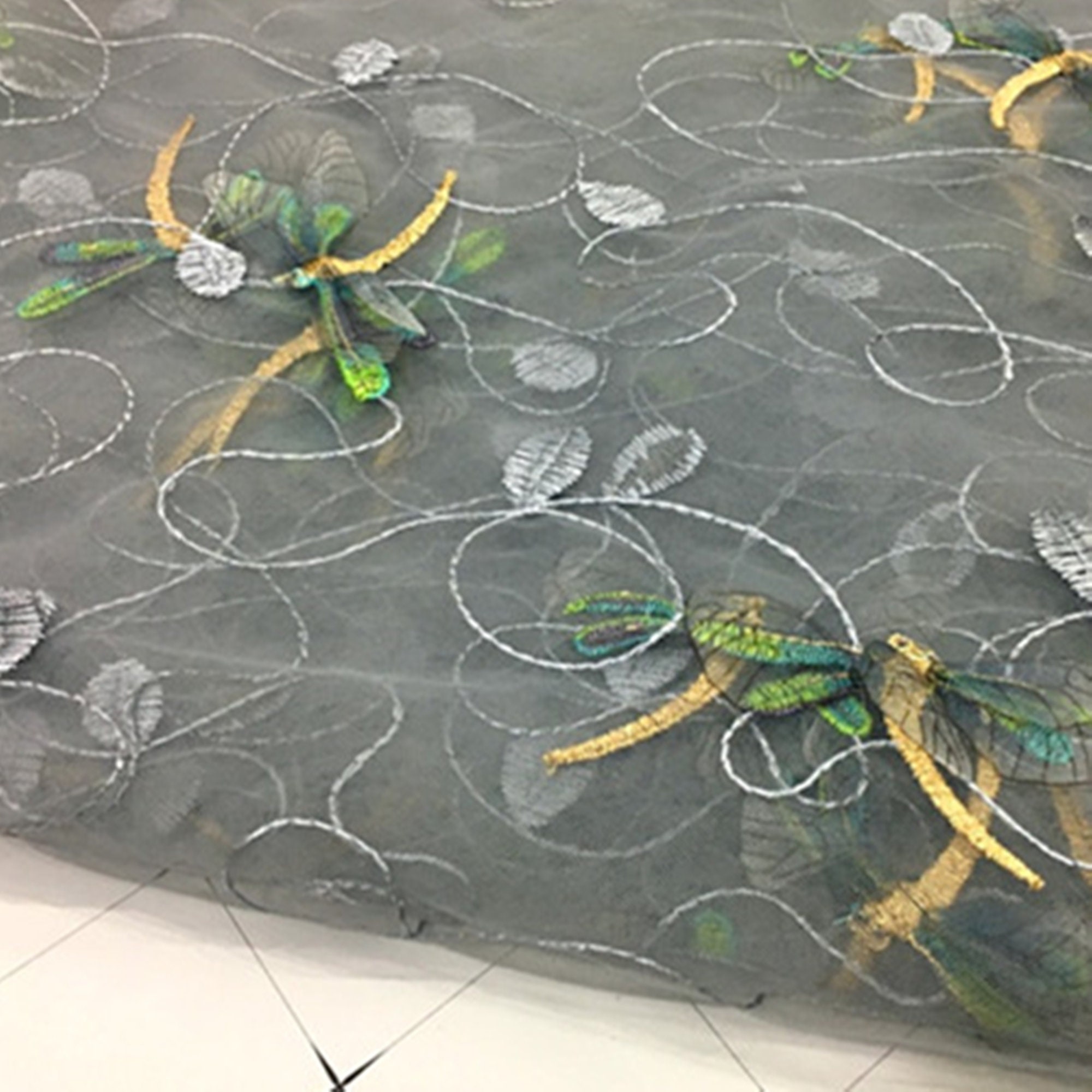 Gray Lace,3d Dragonfly Embroidered Lace Fabric,soft Mesh,party Decor ...