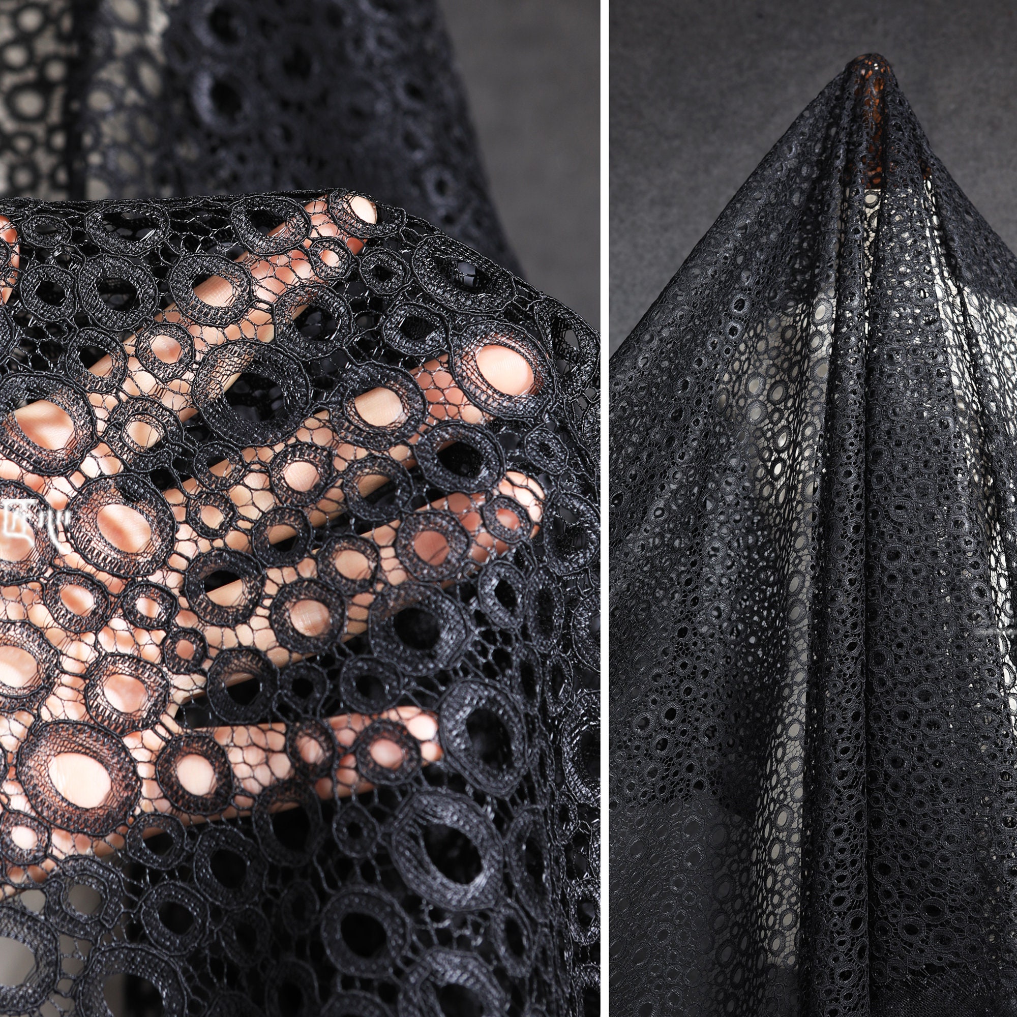 Hollow Mesh Lace Fabricwhite Lace Fabriccrocheted Lace - Etsy