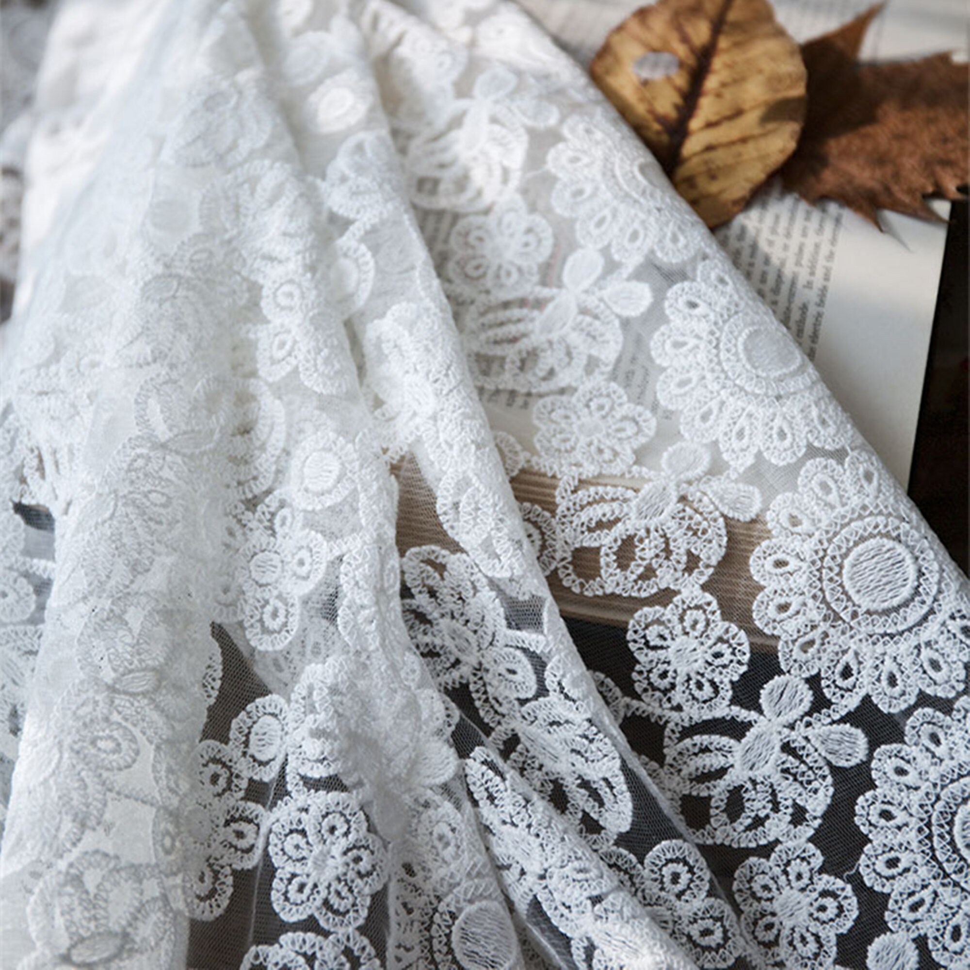 2 Color Mesh Lace Fabricembroidered Lacesoft Tulle Lace | Etsy