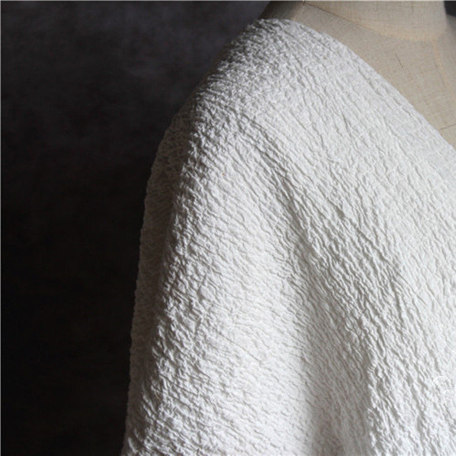 Wrinkled Cotton Gauze Flax Fabric Orgnic Linen Fabric Craft by Half ...