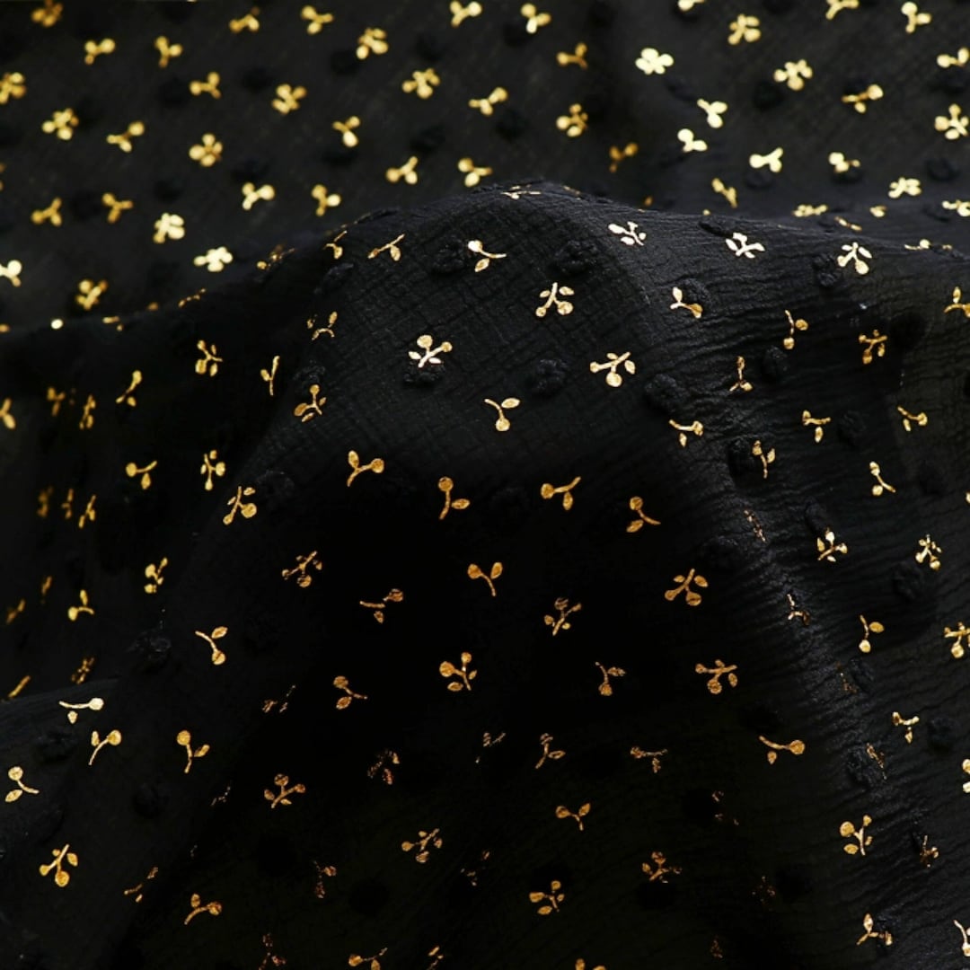 Black Chiffon Fabric,gilding Chiffon Fabric,diy Dress Fabric,fashion ...