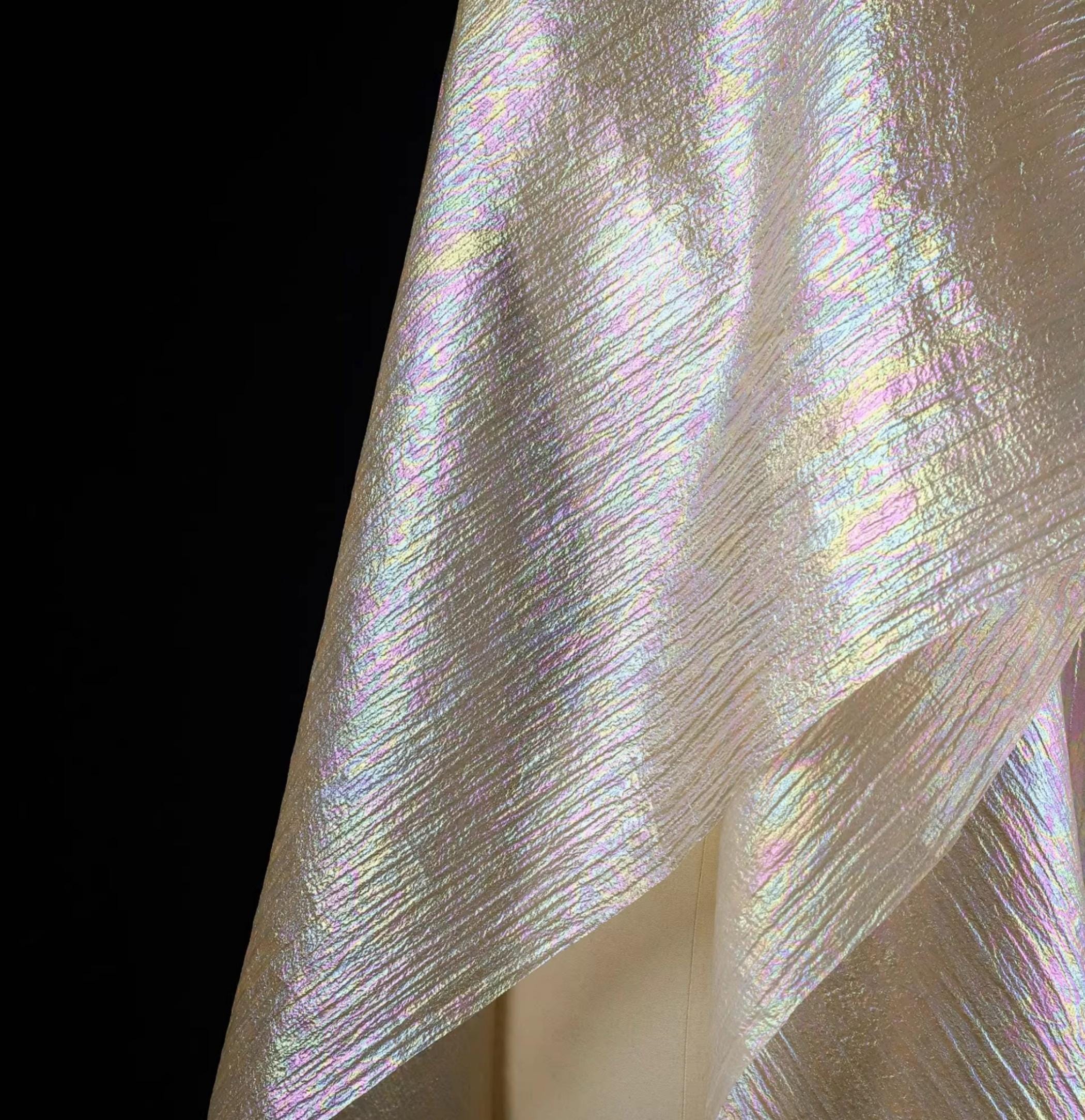 Ombre Iridescent Fabric,multi-tones Smooth Reflective Laser Fabric for ...