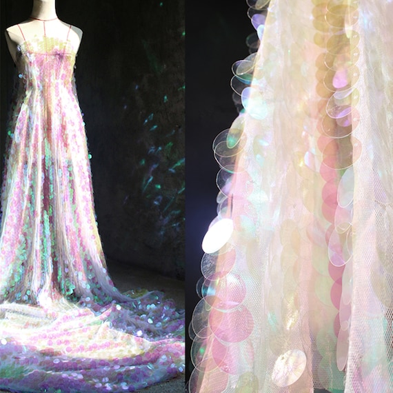 Full Sequins Fabricshiny Lace Fabricdesign Fabricwedding - Etsy