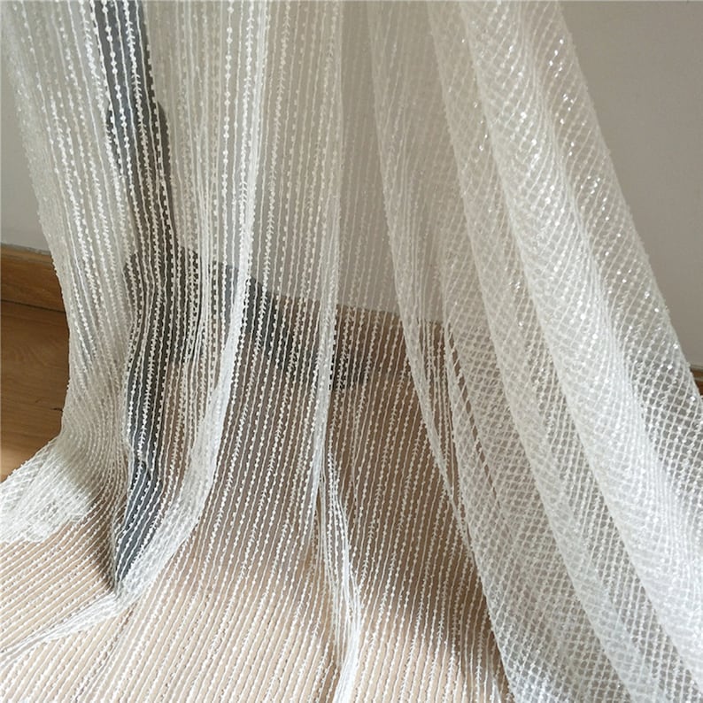 White Mesh Lace Fabricembroidered Floral Lace With - Etsy