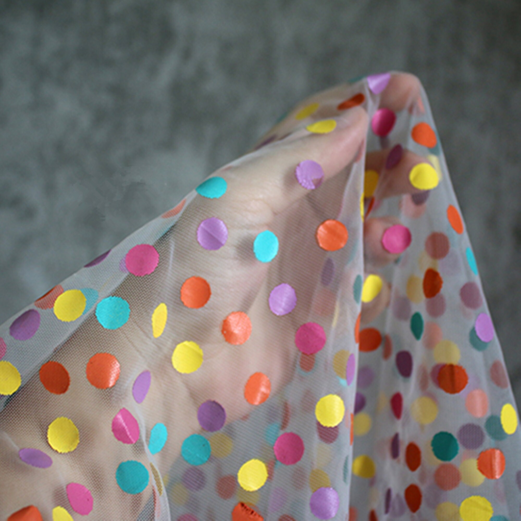 Colorful Dots Lace MeshSoft Tulle Lace FabricWedding Craft | Etsy