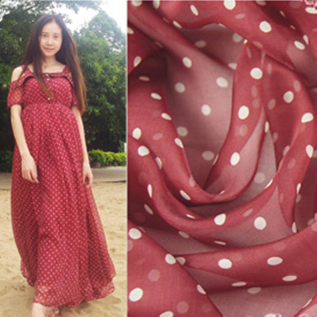 Red Silk Chiffon Fabric: Lightweight Soft Clothing Material - Etsy