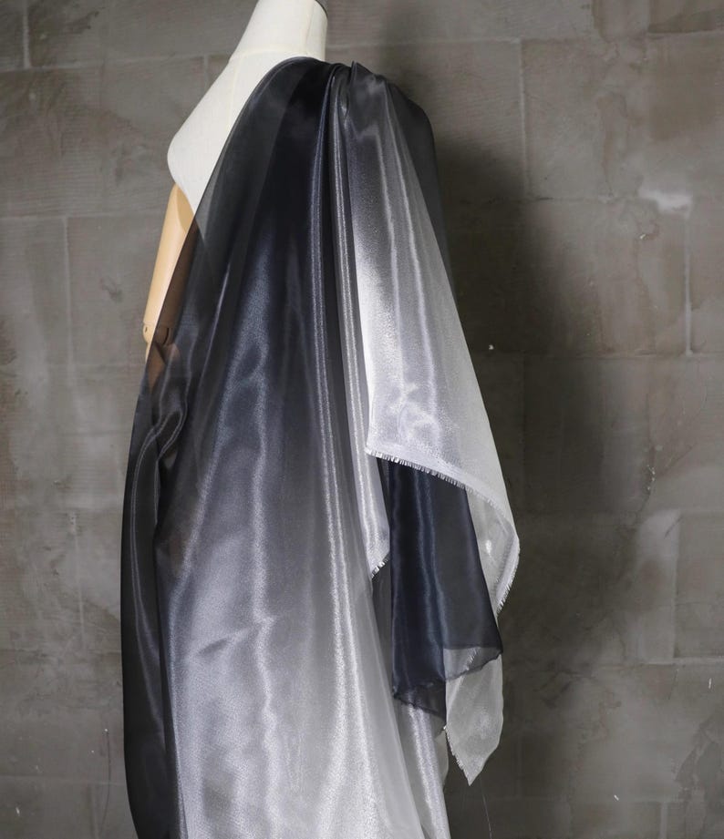 Black Ombre Organza Fabric, High Gloss Liquid Mesh, Dance Costume - Etsy