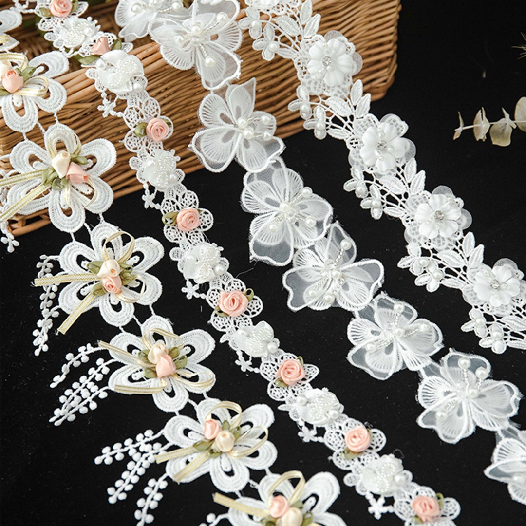 3D Floral Lace Trim,lace Ribbon,embroidered Lace Trim,baby Garments ...
