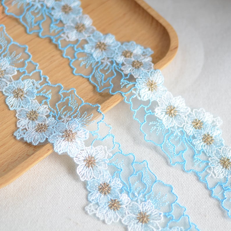 6 Colors Lace Trimfloral Embroidery Lace Trimdress - Etsy