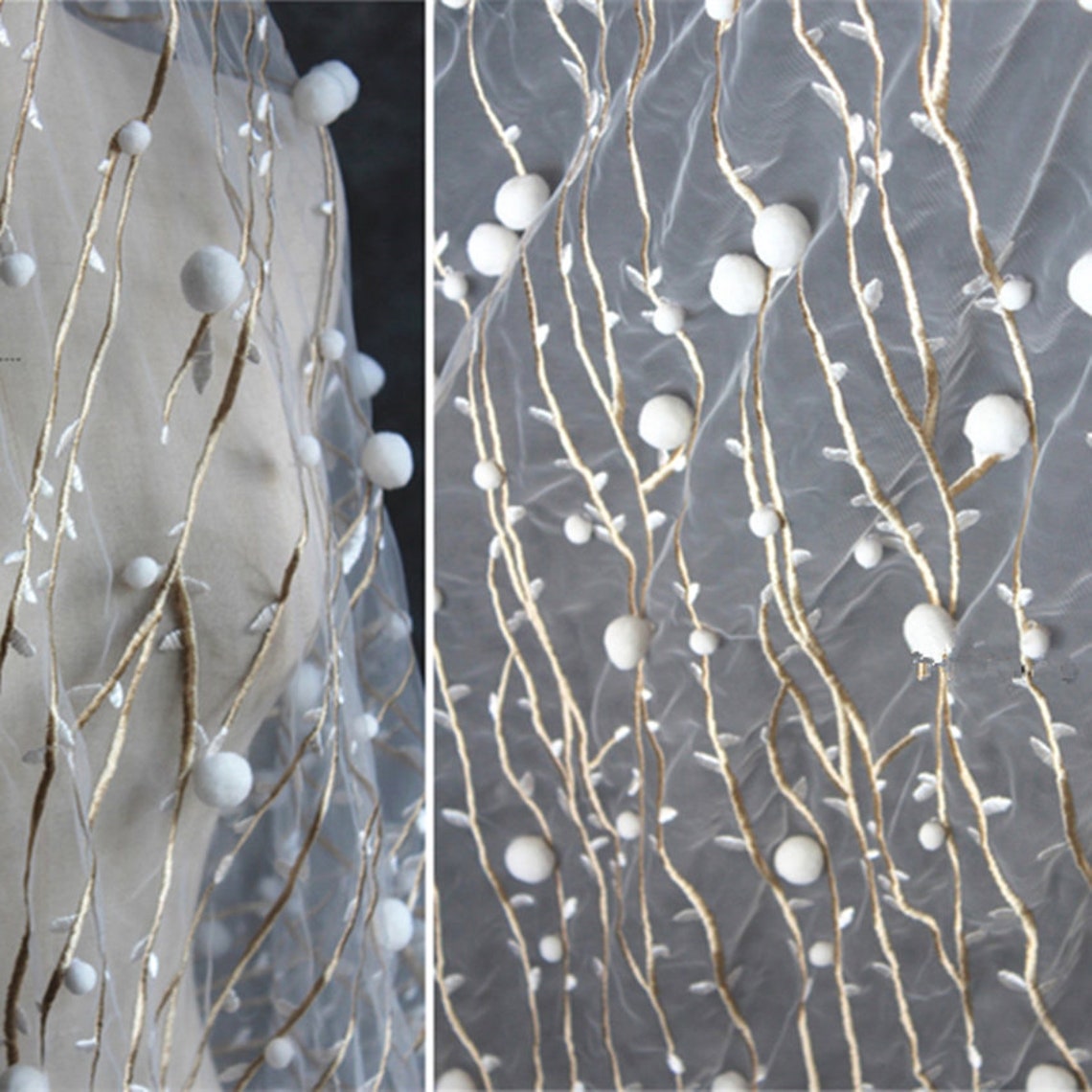 Fashion Embroidery Mesh Fabric3d Lace Dress Fabricfabric for | Etsy