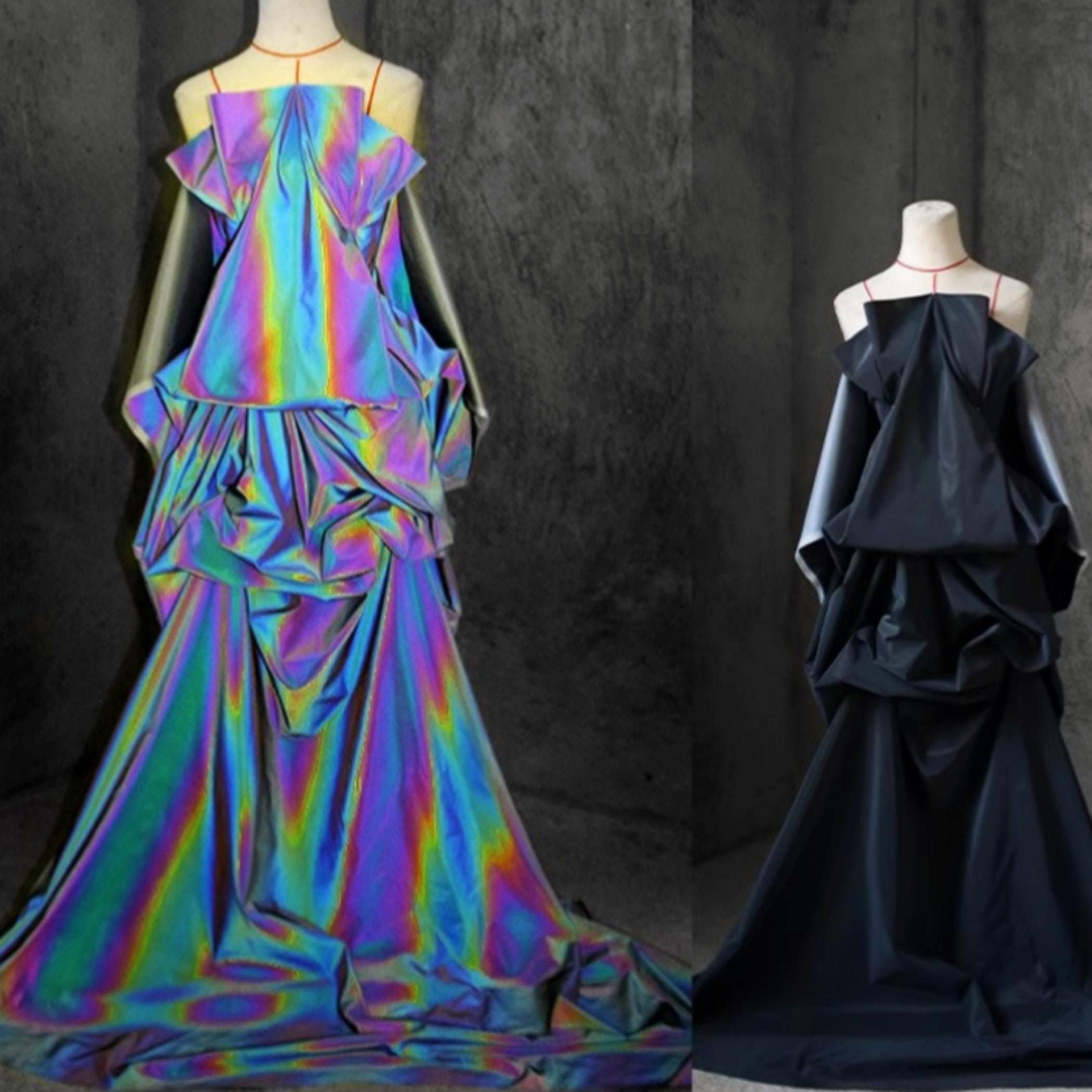 Iridescent Rainbow Reflective Fabric,night Strong Light Luminescent ...