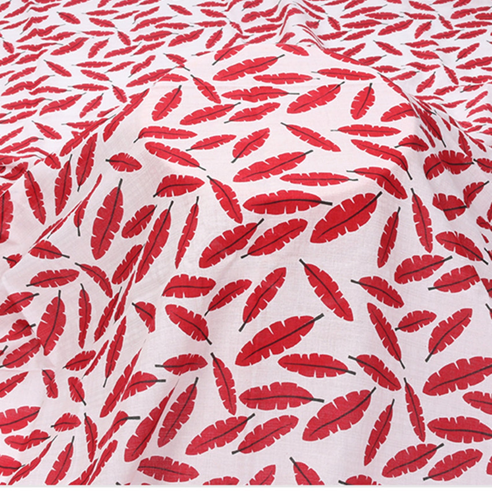 Leaf Print Linen Fabric Soft Cotton Blend Fabric Dress Fabric - Etsy