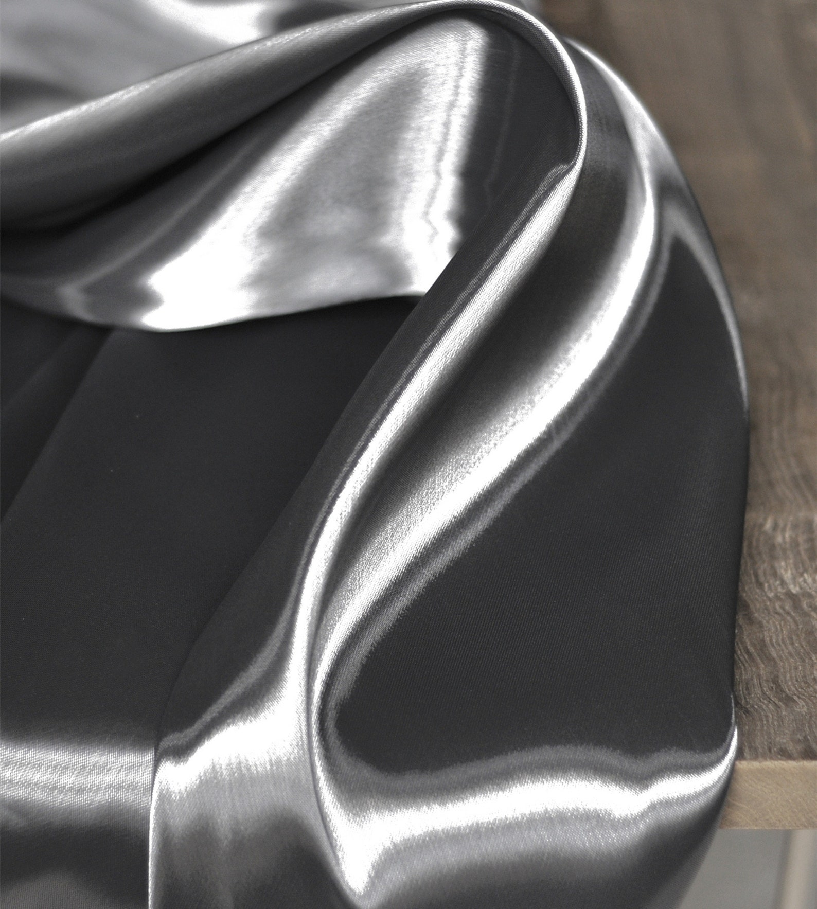 Reflective Dark Gray Silk Satin Fabric: Metallic Luster Apparel - Etsy