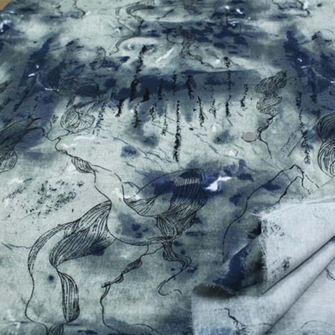 Chinese Painting Style Linen Fabric,linen Fabric Clothing Fabric,home ...