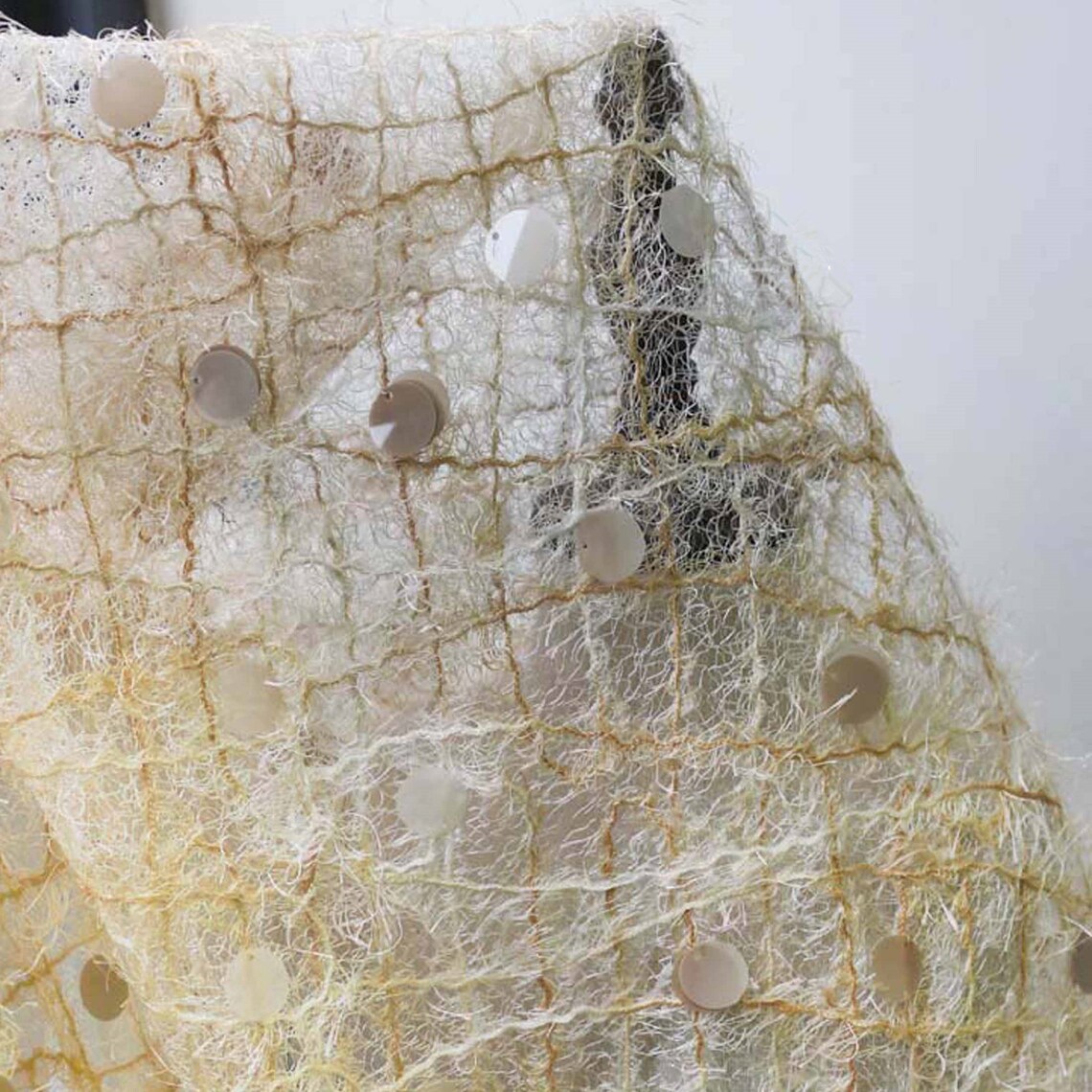 Yellow Feather Mesh Fabrictassels Lace Fabric With - Etsy