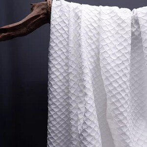 Black 3D Jacquard Fish Scale Polyester Fabric: Fashion Design - Etsy