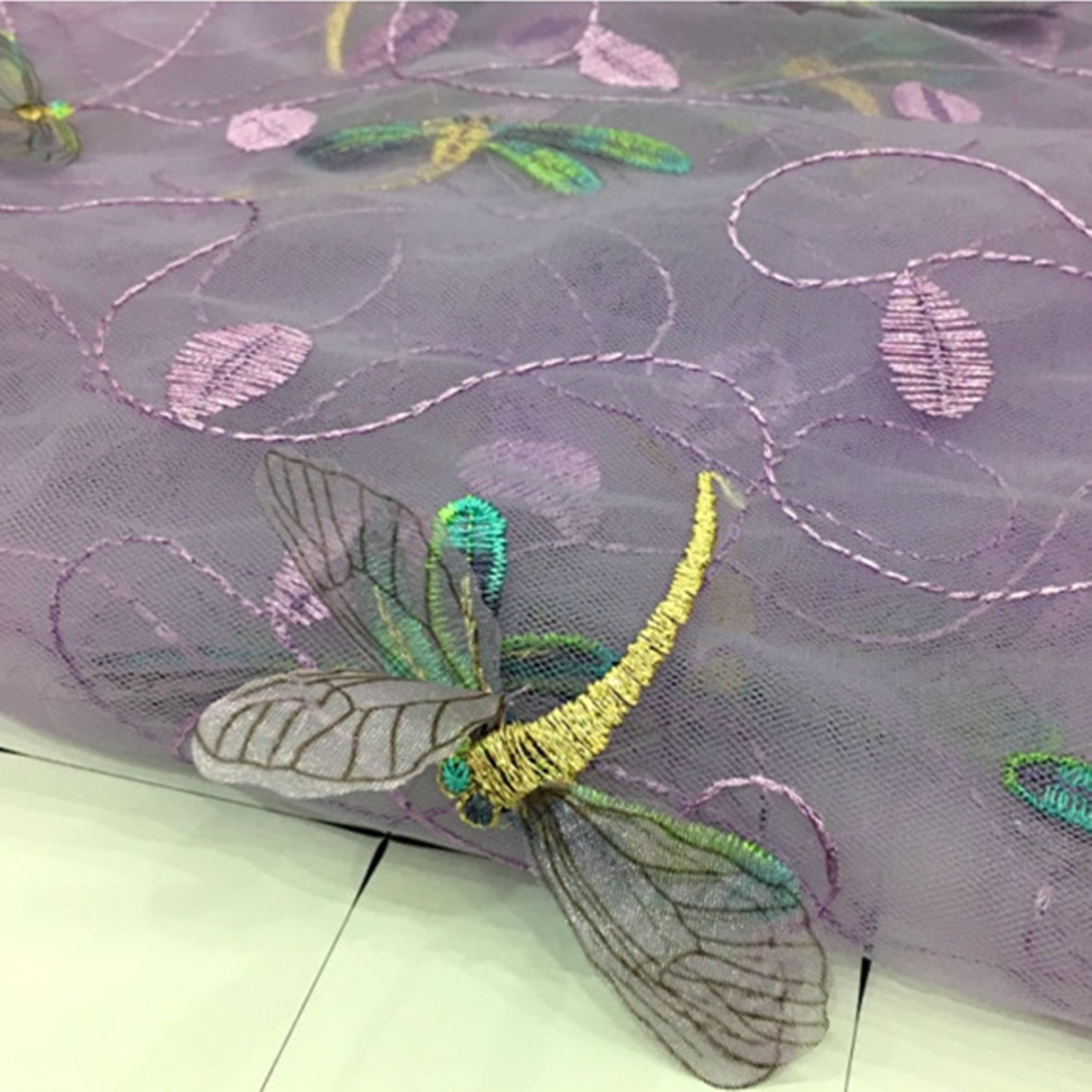 3D Dragonfly Embroidered Lace Fabric,soft Mesh,party Decor,wedding Lace ...