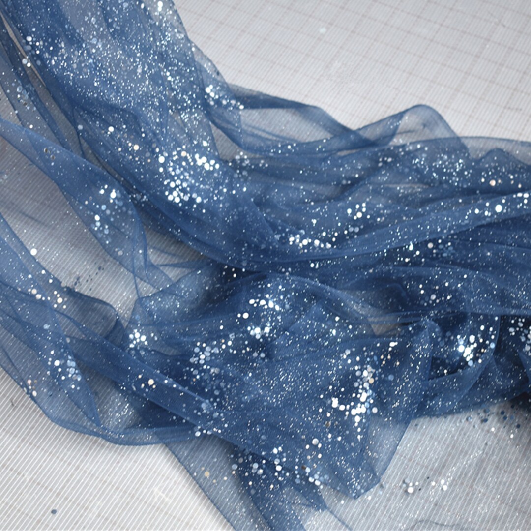Shiny Navy Lace,luxury Mesh Fabric,gilding Fabric,clothing Fabric - Etsy