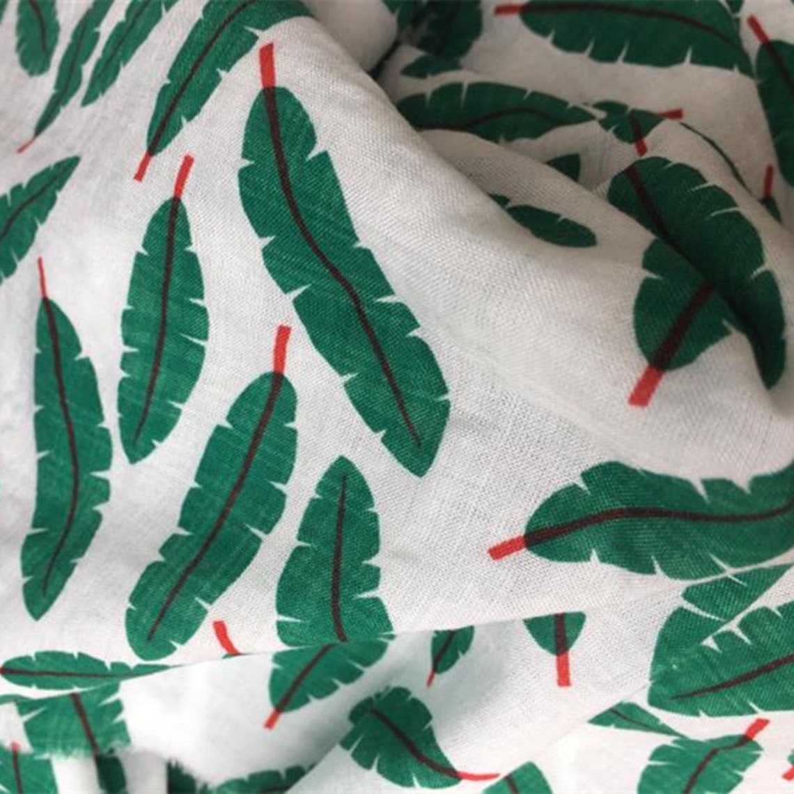 Leaf Print Fabric Linen Cotton Blend Fabric Soft Cotton Fabric - Etsy