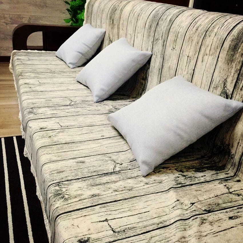 Cotton linen fabric wood texture aattern home decor chair | Etsy