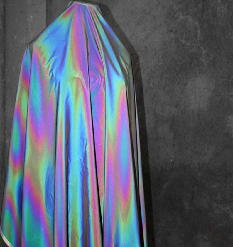 Iridescent Rainbow Reflective Fabric,night Strong Light Luminescent ...