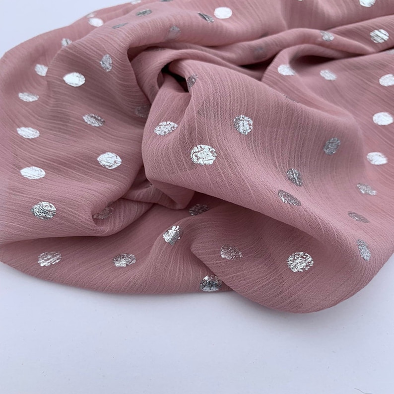 Pink Chiffon Fabricwrinkle Chiffon Fabric With Gold - Etsy