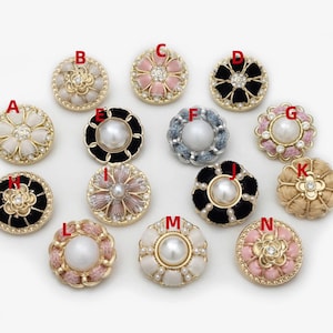 5 Pieces Metal Gold Pearl Buttons,bridal Buttons,jacket Buttons ...