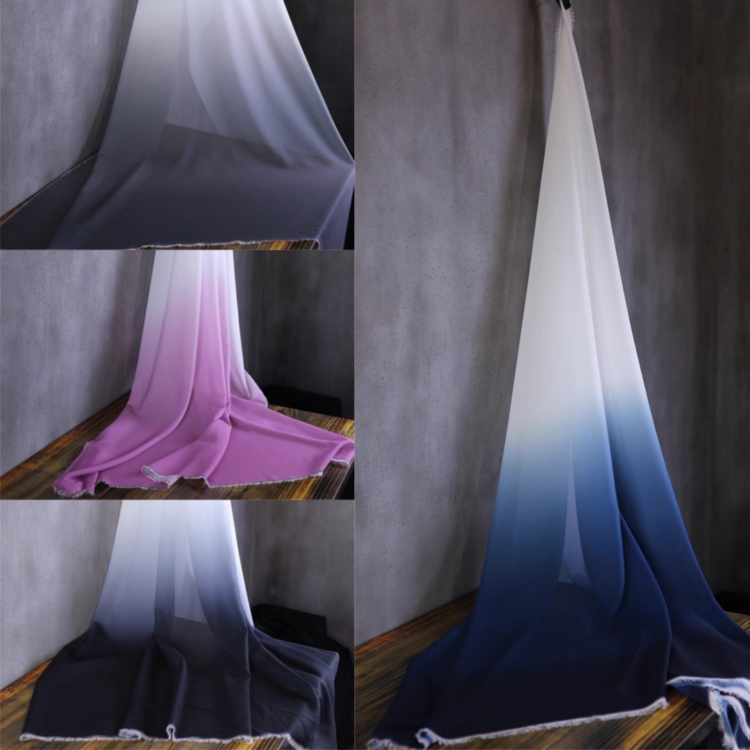 4 Colors Gradient Color Chiffon Fabric,designer Chiffon,soft Chiffon ...