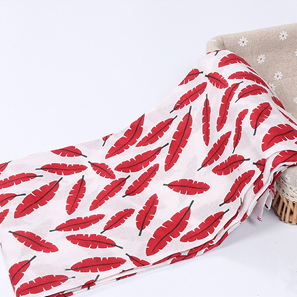 Leaf Print Linen Fabric Soft Cotton Blend Fabric Dress Fabric - Etsy