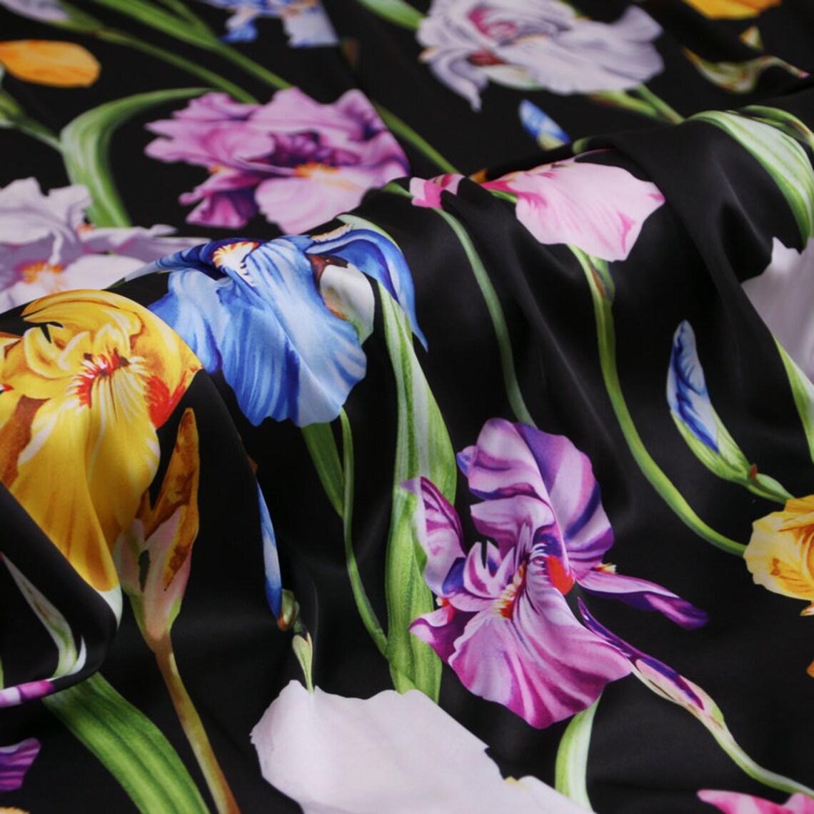 Floral Print Satin Fabric Fashion Fabric for Clothingevening - Etsy