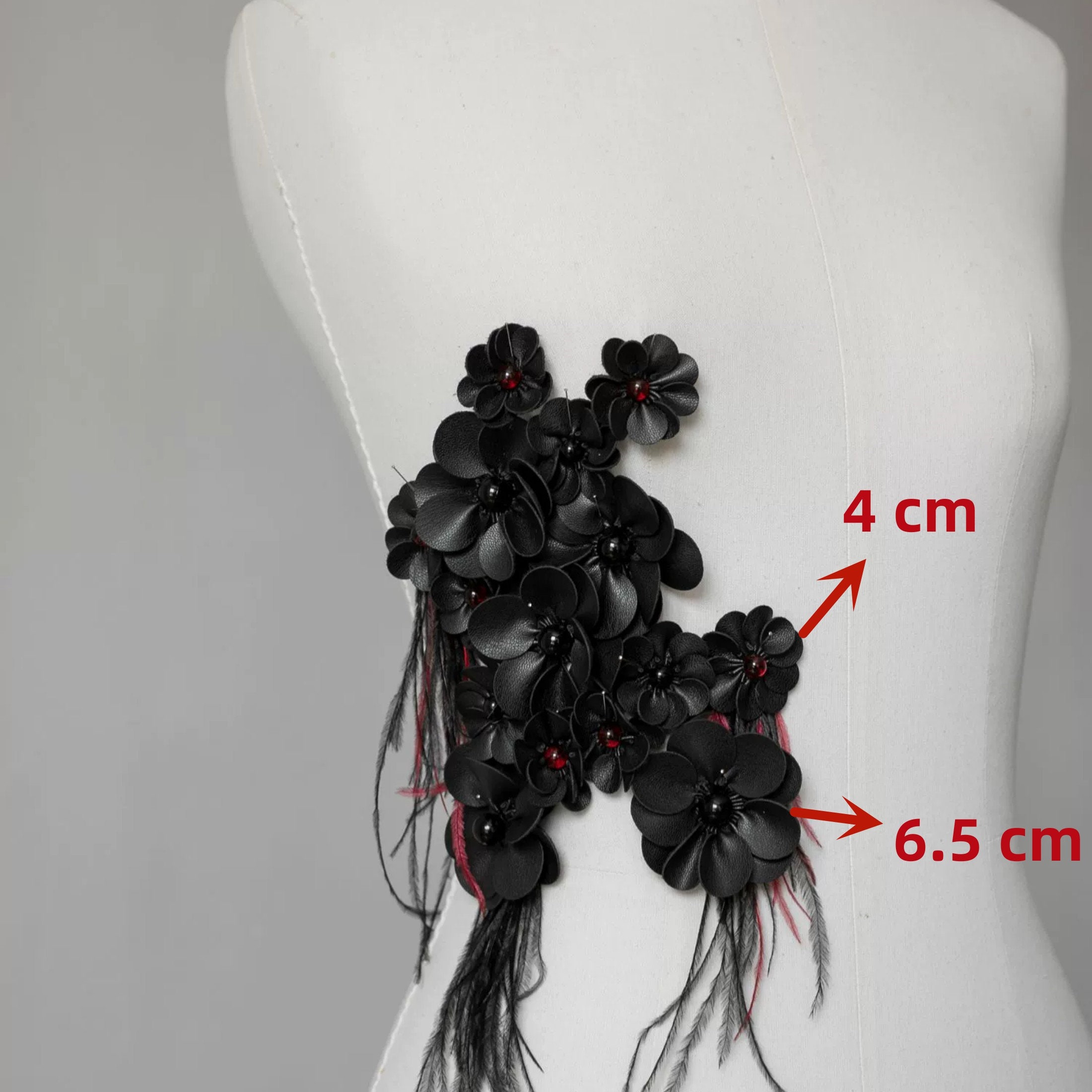 Black Flower Applique,gothic DIY Applique,diy Clothing Accessories - Etsy