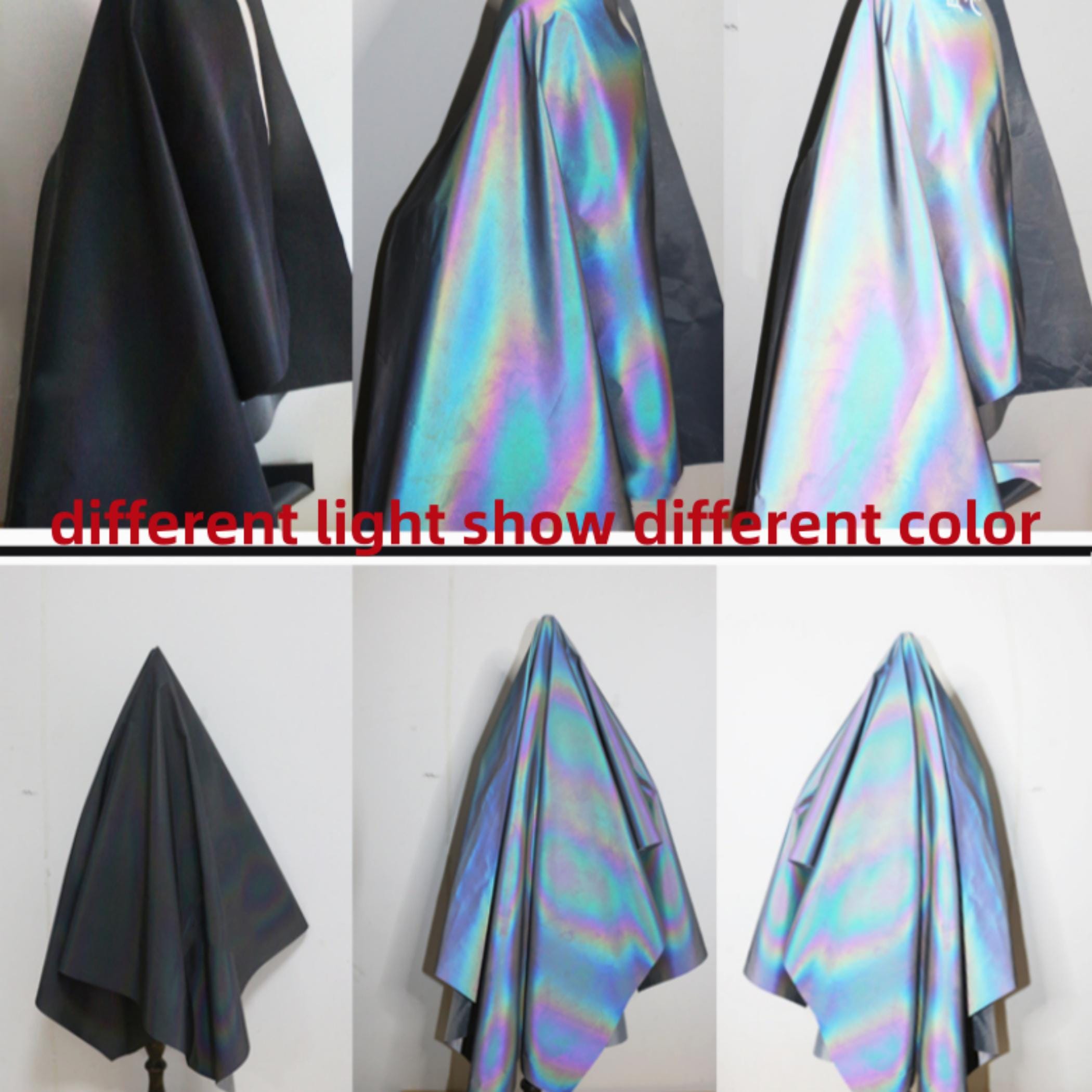 Iridescent Rainbow Reflective Fabric,night Strong Light Luminescent ...