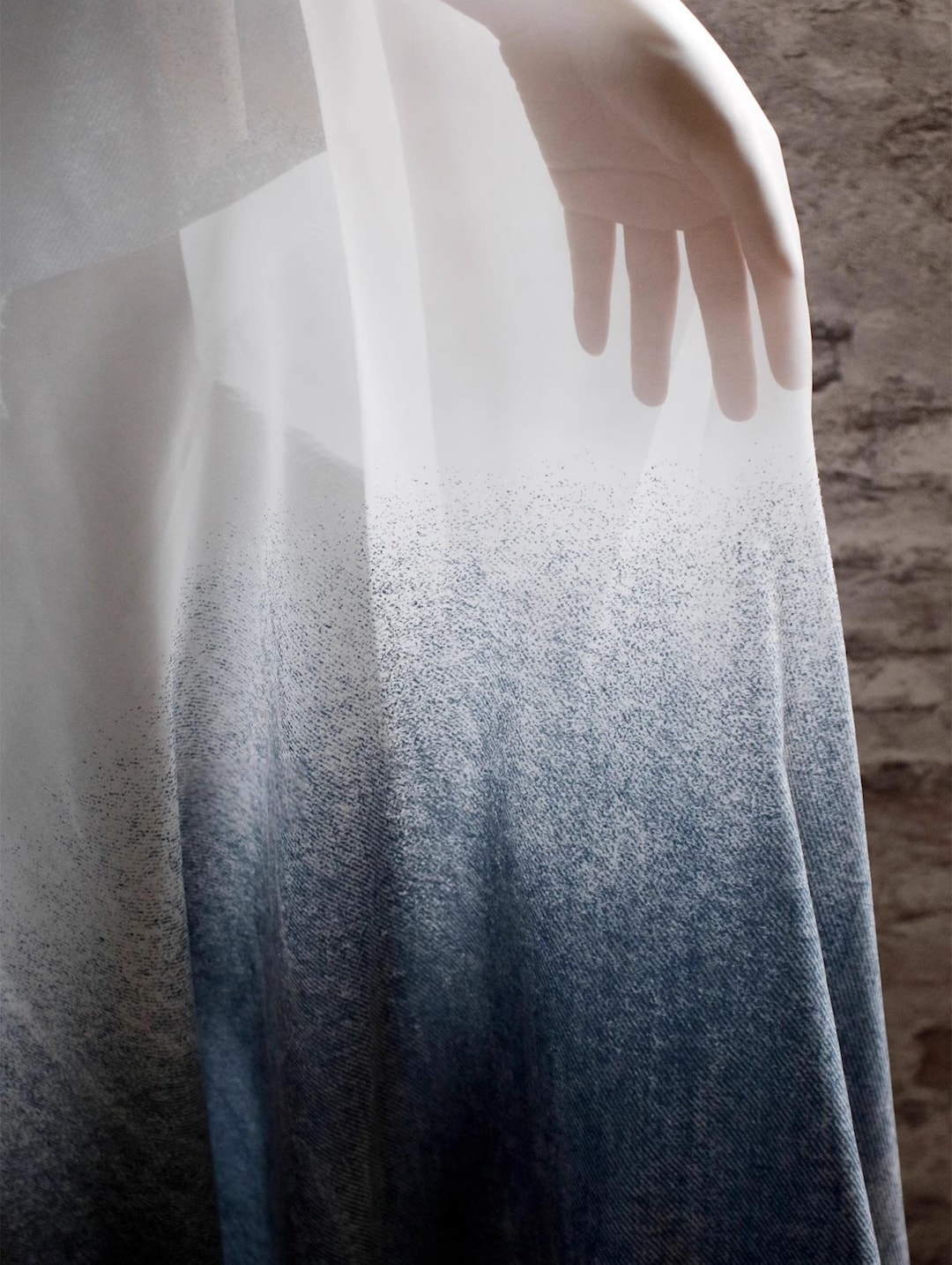 Ombre Denim Mesh Fabric,semi-transparent White Mesh Fabric,creative ...