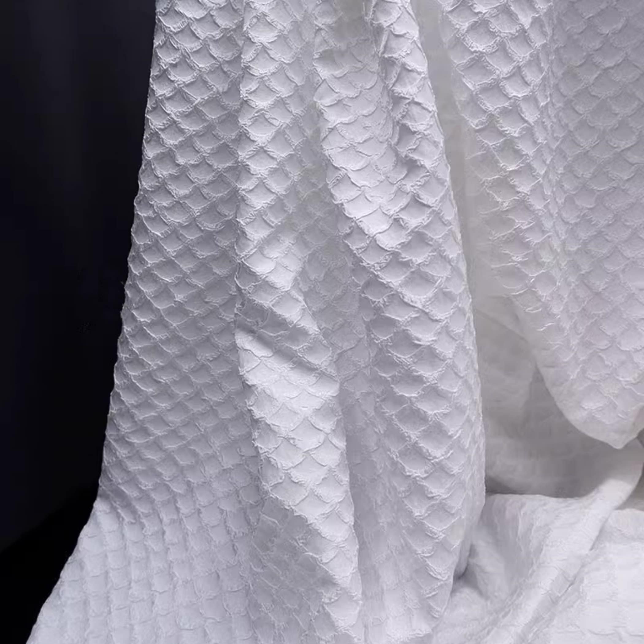 Black 3D Jacquard Fish Scale Polyester Fabric: Fashion Design - Etsy
