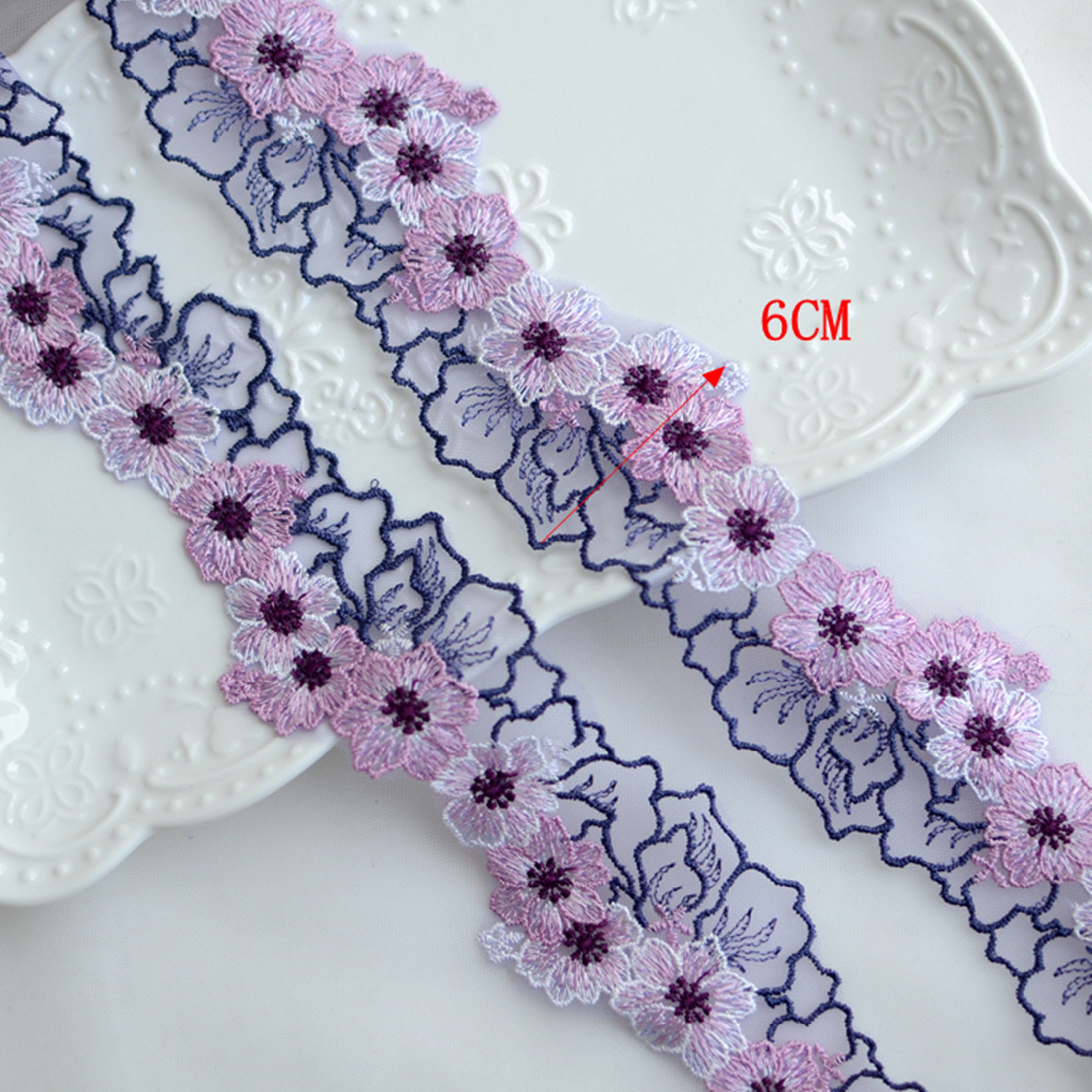 6 Colors Lace Trim,floral Embroidery Lace Trim,dress Decors,diy Craft ...