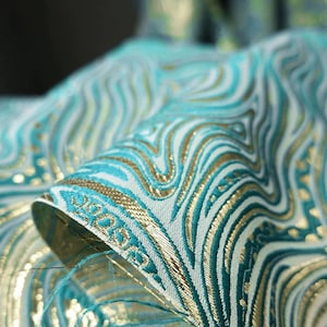 Green Gold Jacquard Fabric,luxury Fashion Design Fabric for Dress,gown ...