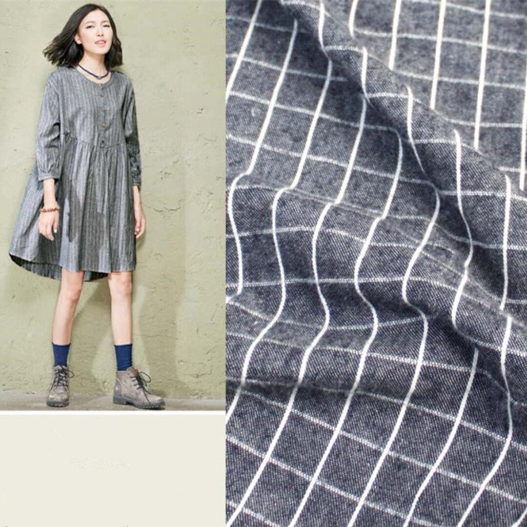 Linen Fabrci Check Fbric Softened Linen Cotton Fabric Apparel - Etsy