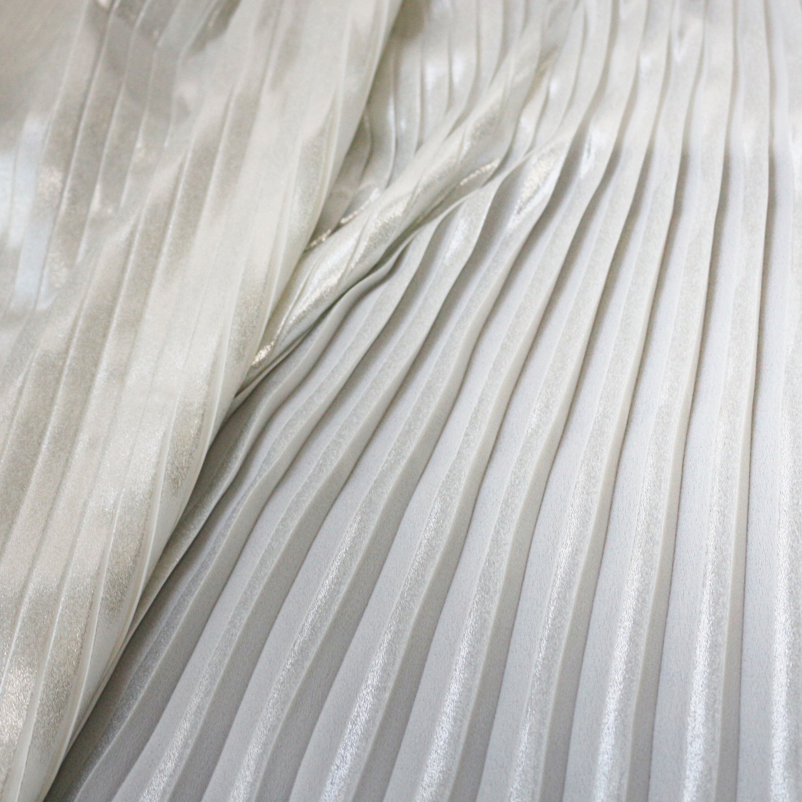 White/sliver Stripe Pleated Fabricgilding Chiffon | Etsy