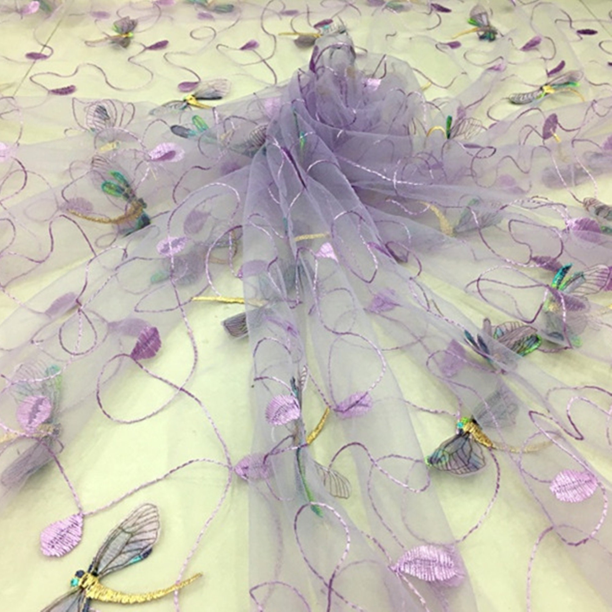 3D Dragonfly Embroidered Lace Fabric,soft Mesh,party Decor,wedding Lace ...