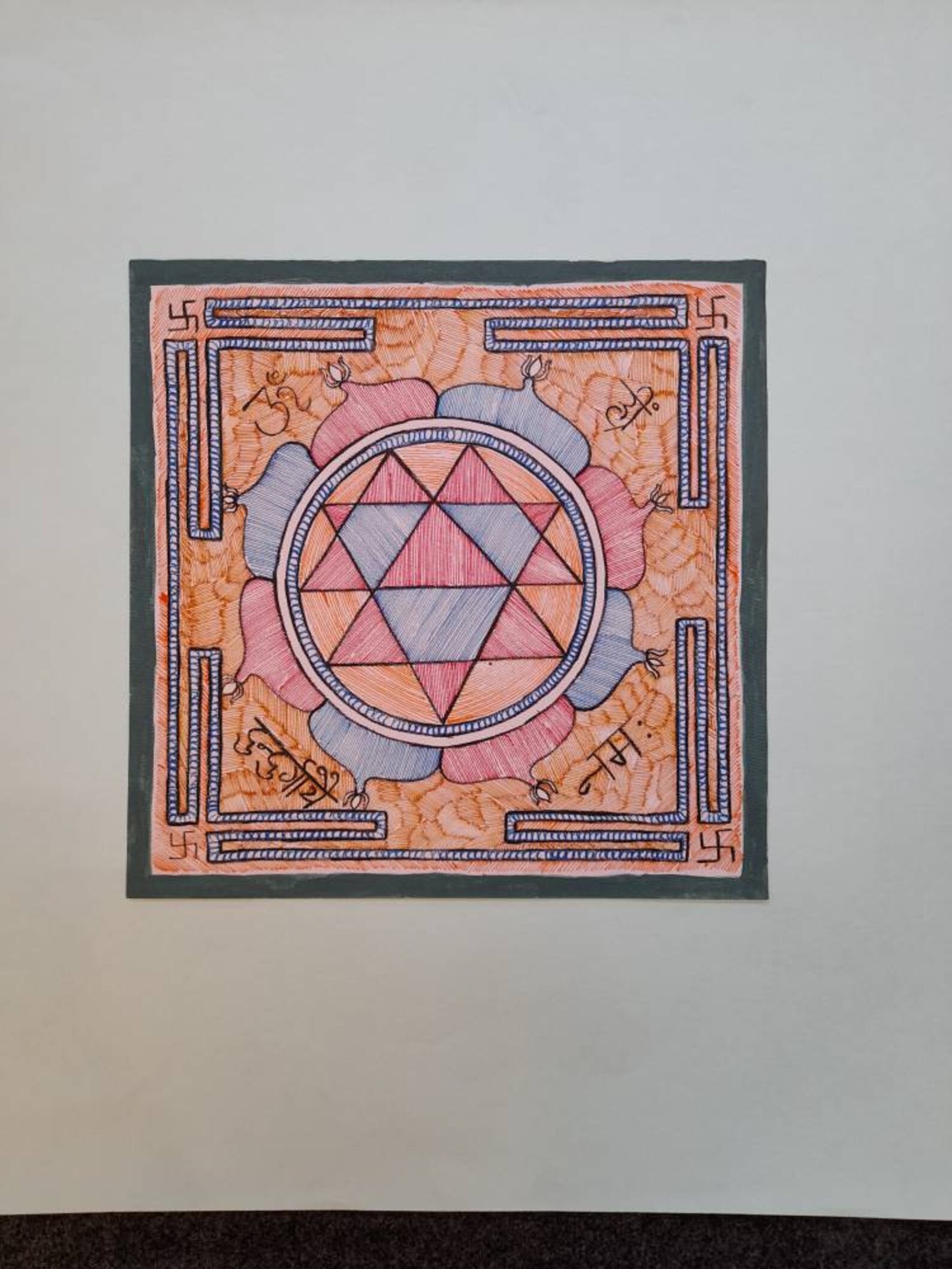Maa Durga Yantra Traditional Indian Madhubani Art - Etsy