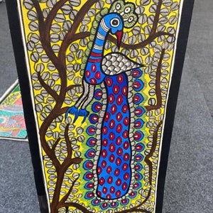 Traditional Art of India, Elephant & Peacock Painting, House Wall Decor ...