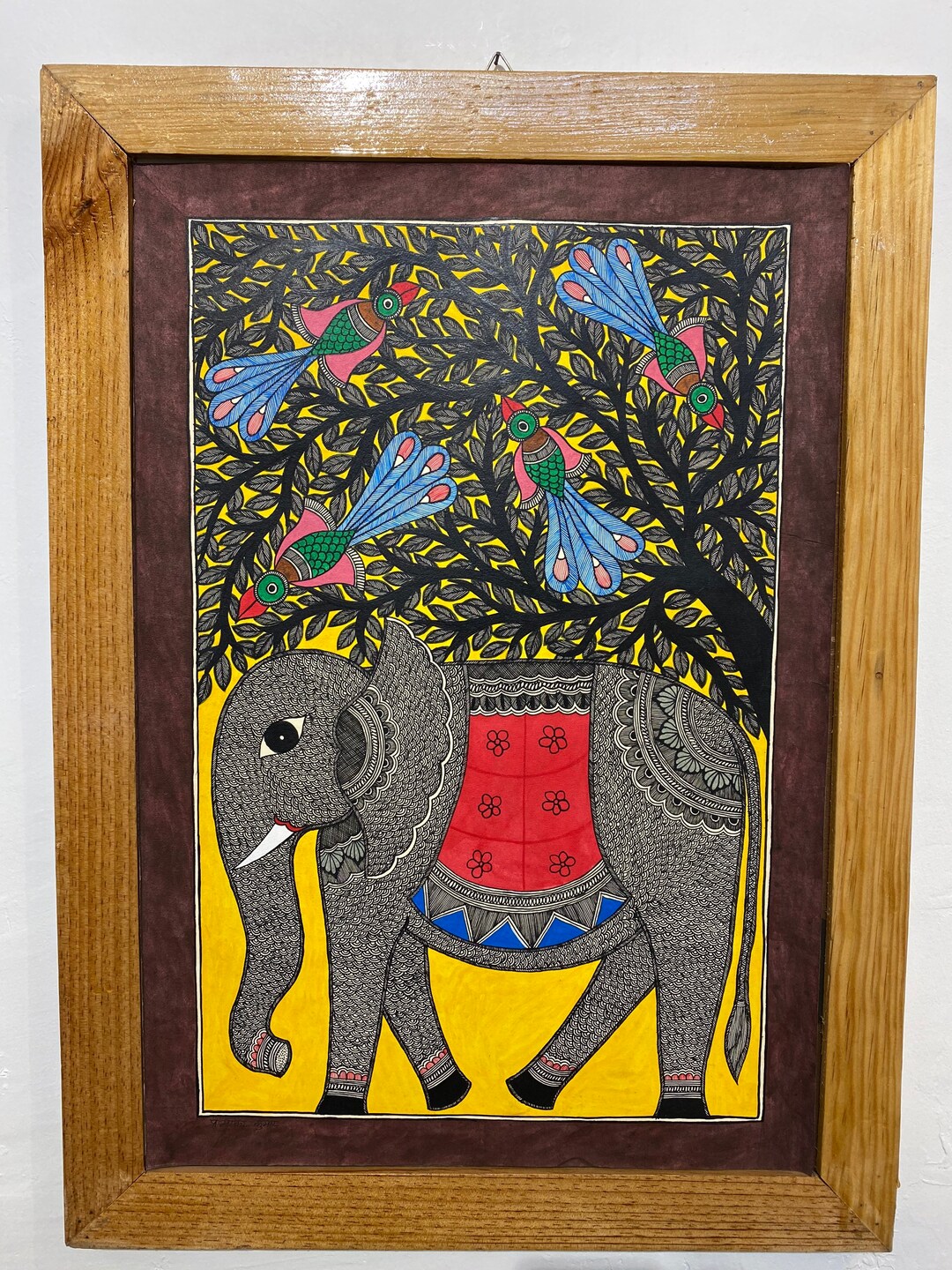 Elephant & Tree of Life Handmade Natural )colours Painting) Beautiful ...