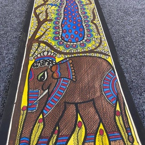 Traditional Art of India, Elephant & Peacock Painting, House Wall Decor ...