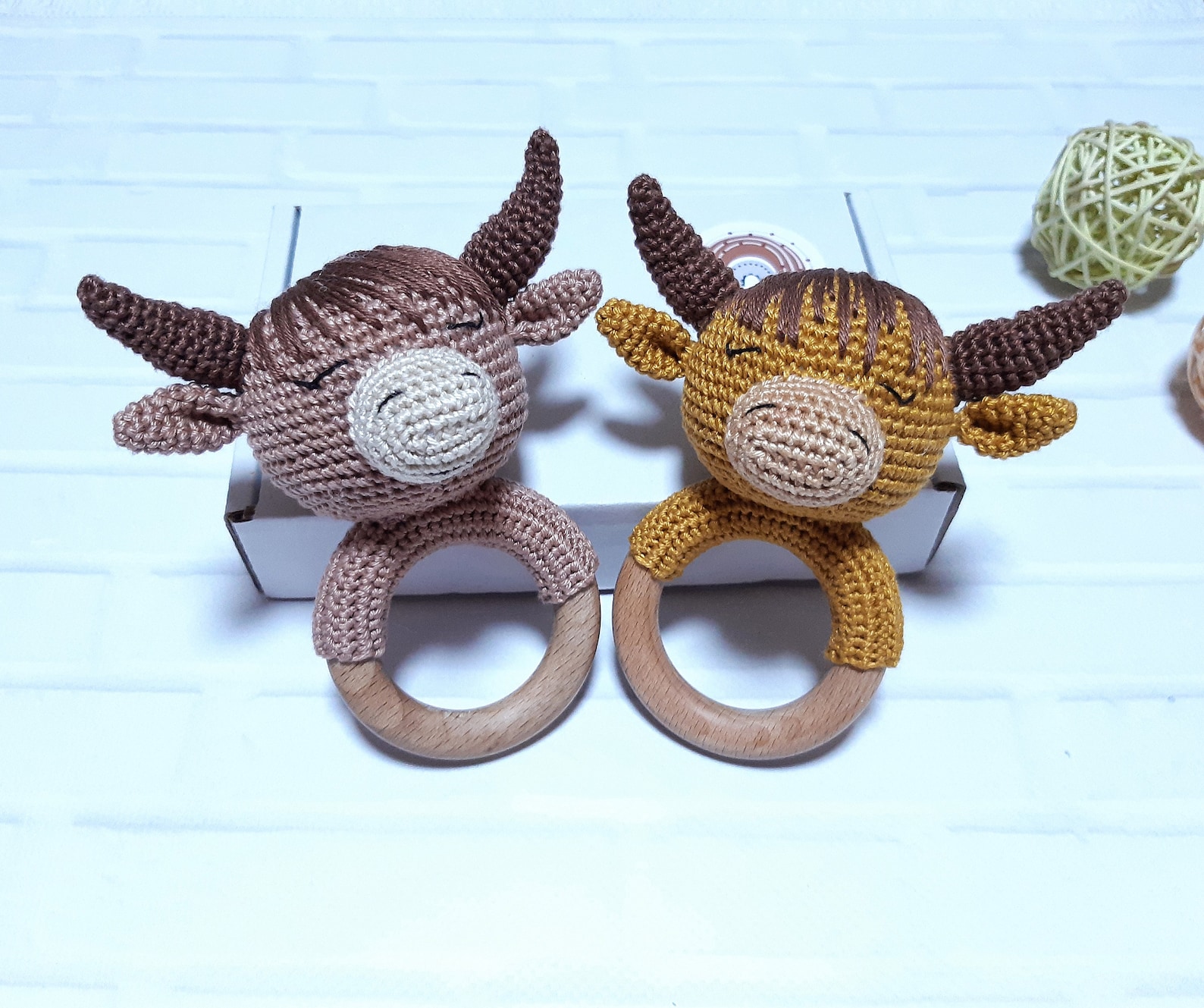 Crochet Baby Rattle Crochet Cow Crochet Highland Cow Cow Baby Gift ...