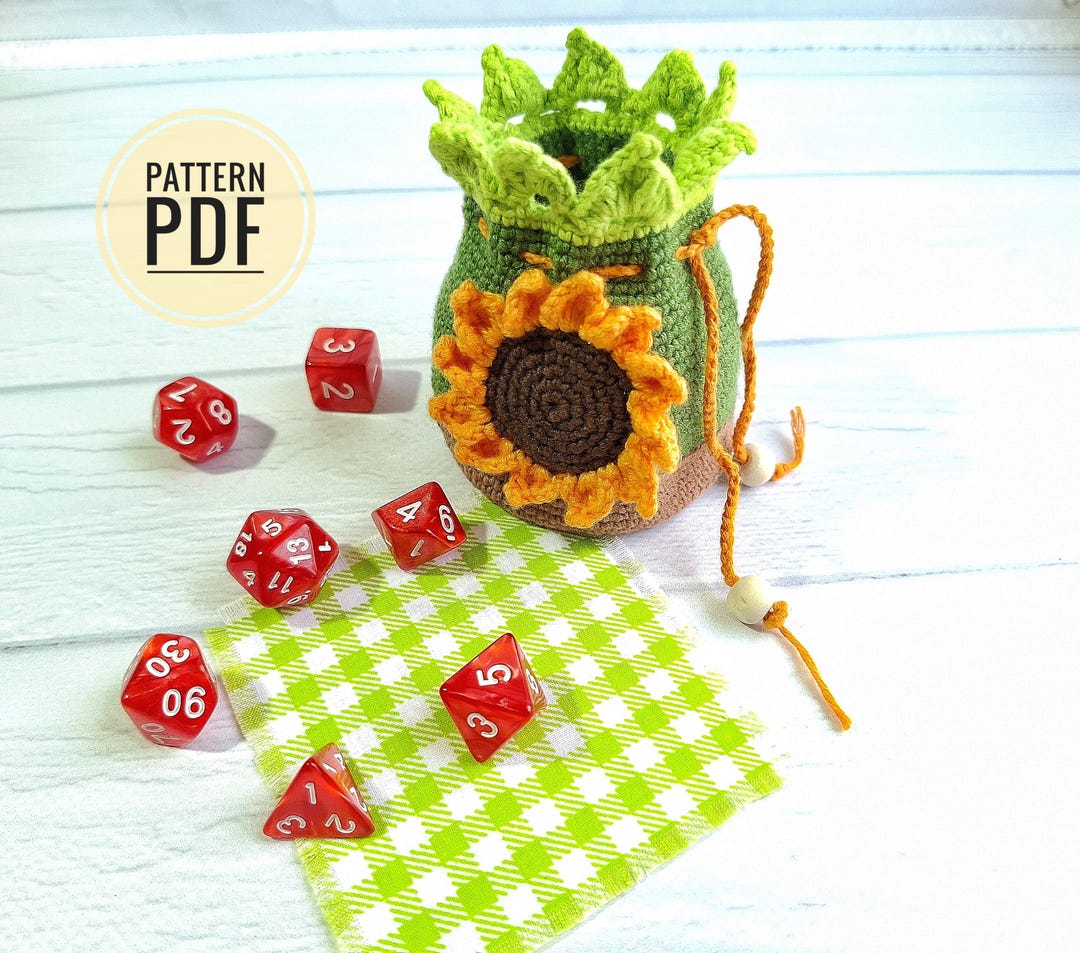 Crochet Pattern Dice Bag Crochet Bag Pattern Crocheted Loot Bag Pattern ...