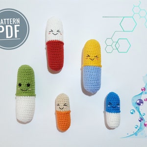 Chill Pill Kawaii Plushie Amigurumi Pills Crochet Pattern Happy Pills ...