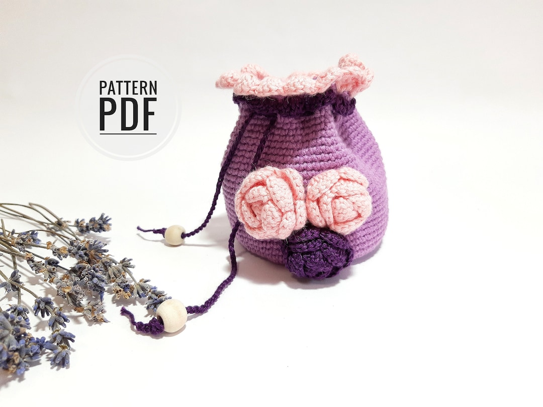 Crochet Bag Pattern Crochet Tote Bag Crocheted Loot Bag Pattern Dice ...